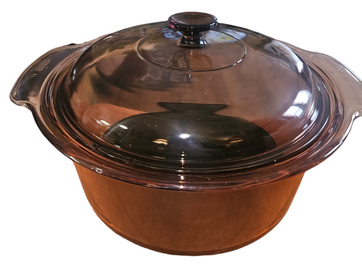 Corning Visions Pyrex Amber Glass 5L Dutch Oven & Lid Non Stick | eBay