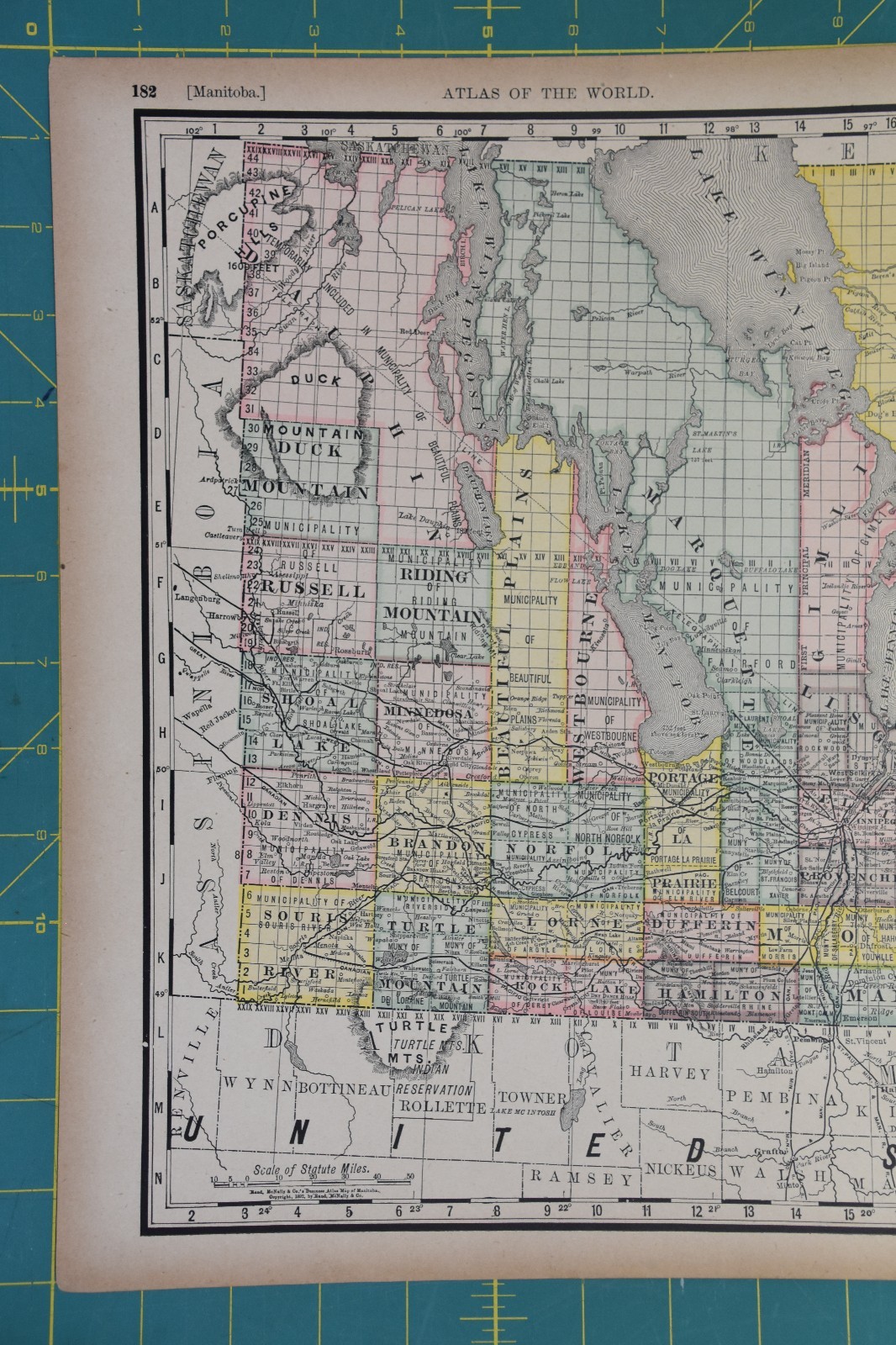 Manitoba Vintage Original 1894 Rand McNally World Atlas Map Lot | eBay
