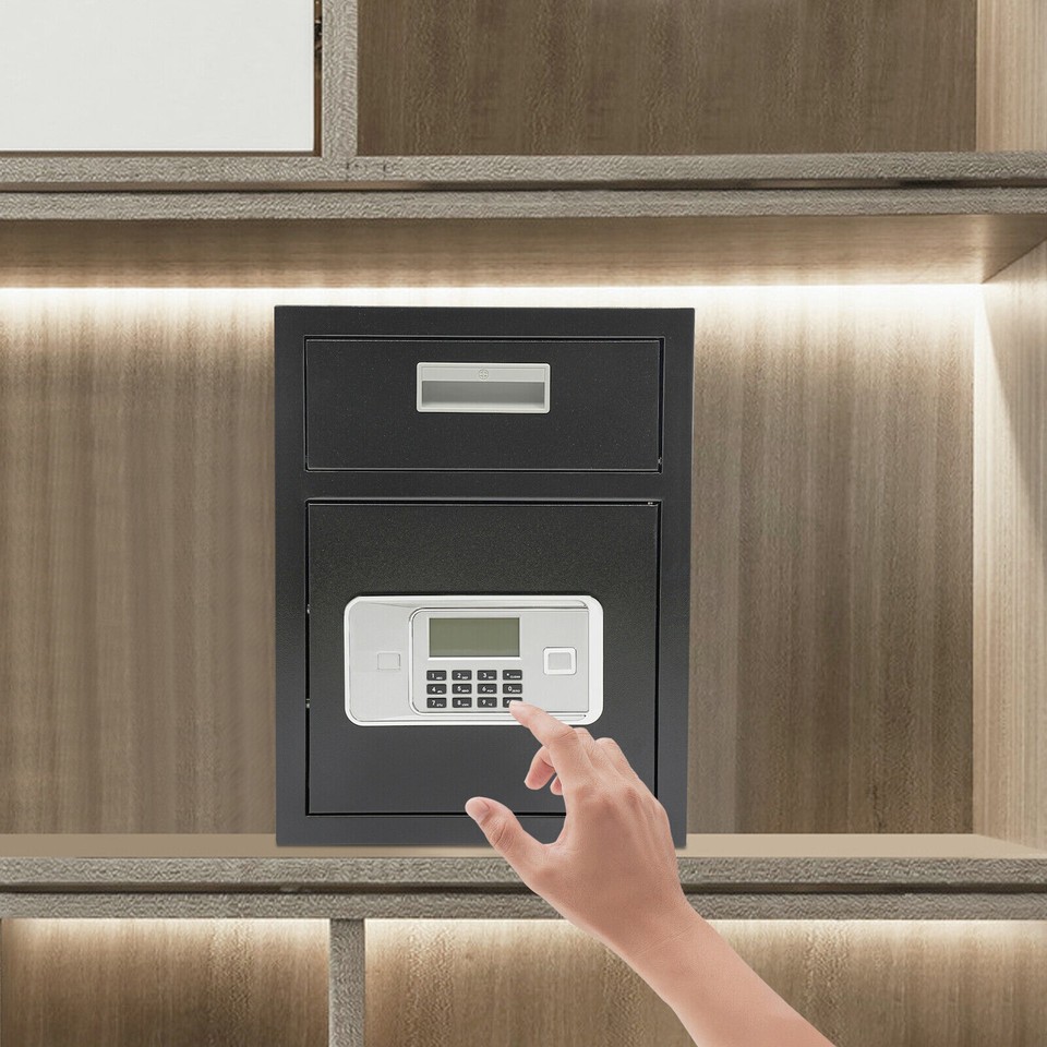 Digital Safe Box Deposit Safe with Drop Slot Passwords & Keys For Home ...
