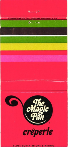 The Magic Pan Creperie, Locations, Colorful Vintage Matchbook Cover | eBay