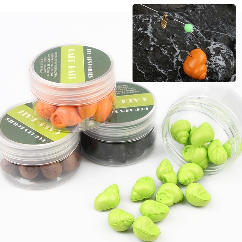 15Pcs Baits Artificial River Snails for Carp Fishing Lures Hair Rig ...