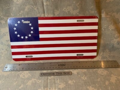 US Colonial Flag - "Betsy Ross" License Plate / Auto Tag ** USA MADE ...