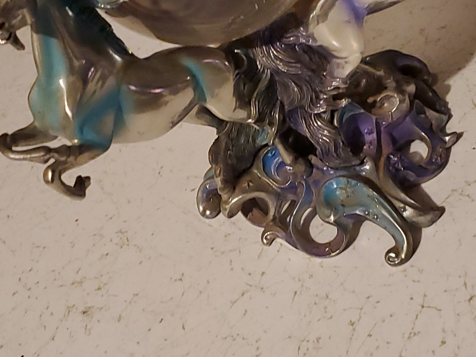 FRANKLIN MINT UNICORNS OF THE NEW AGE PEWTER SCULPTURE CRYSTAL BALL BY ...