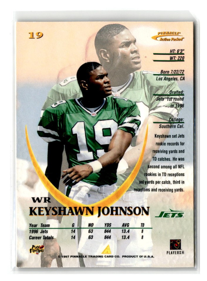 1997-Action Packed -#19-Keyshawn Johnson -New York Jets | eBay
