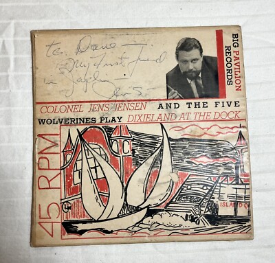 Vintage Record Colonel Jens Jensen Dixieland At The Dock Signed 45 RPM ...