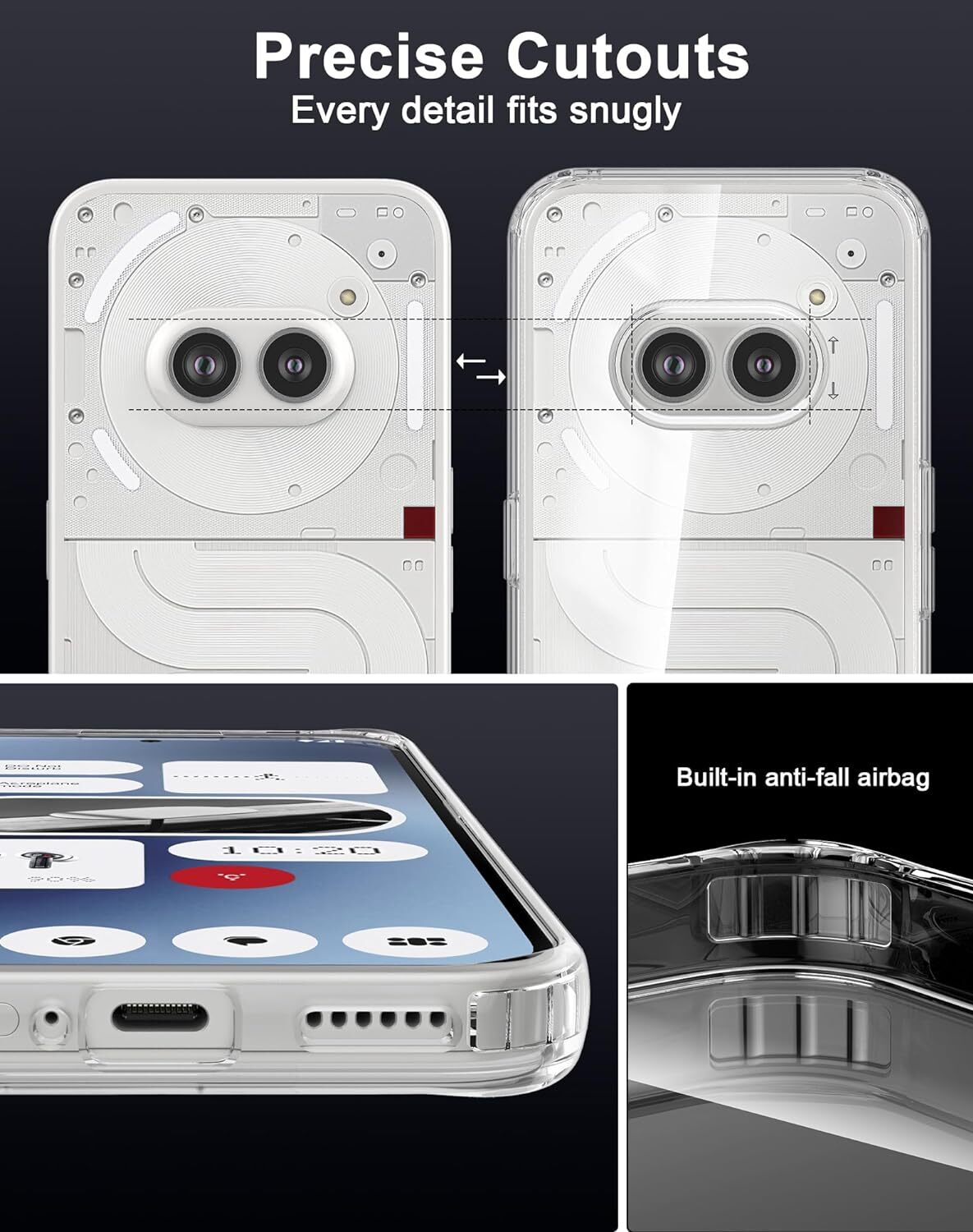 For Nothing Phone 2a Case, Slim Clear Silicone Gel Phone Cover | eBay