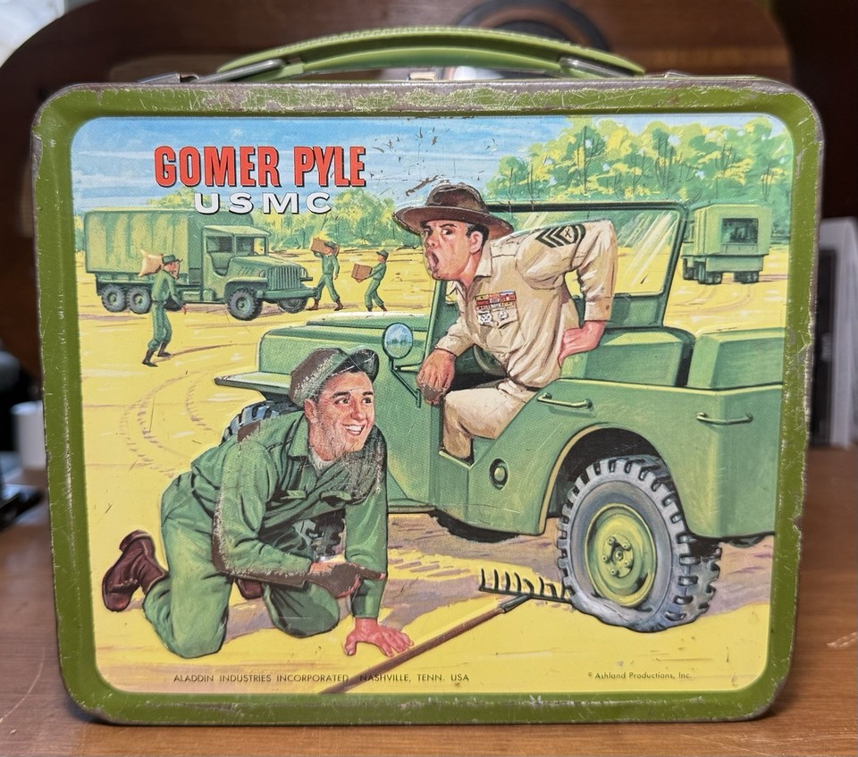 Vintage 1966 GOMER PYLE USMC Metal Lunchbox Lunch Box Aladdin No ...