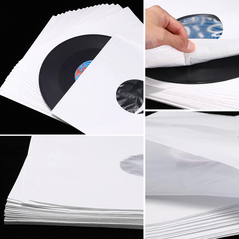 20xWhite Paper Poly Lined Premium Vinyl LP 12" Record Anti-Static Inner ...