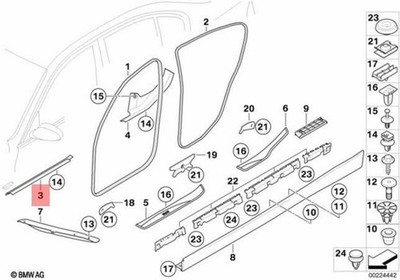 BMW 3 E90 Front Entrance Door Sill Strip 51477146331 NEW GENUINE | eBay