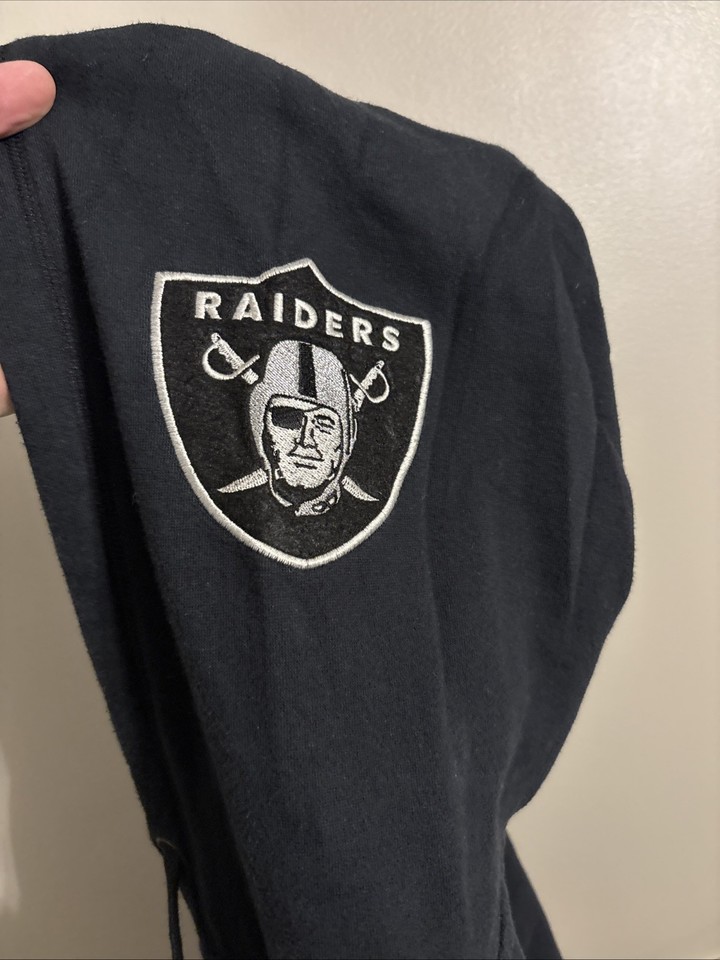 NFL Full Zip Black Hoodie Raiders Hood Logo And Big Back Logo NFL Patch ...