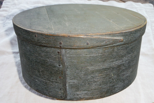 Antique Niskayuna NY Wood Shaker Pantry Box w/ Original Green Paint 9 ...