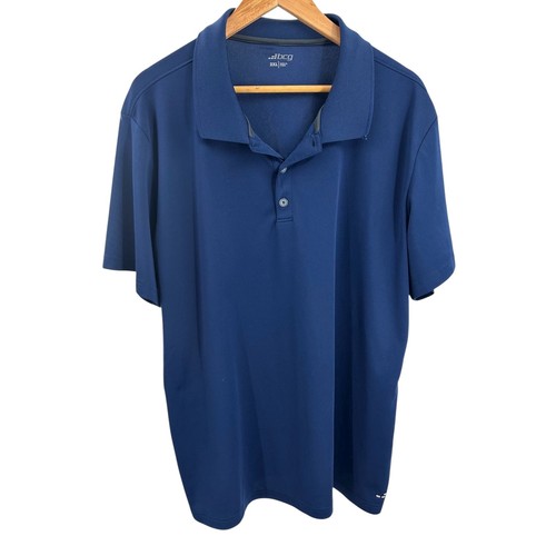 BCG Mens Blue Performance Polo Shirt Short Sleeve 2XL Golf Athletic | eBay