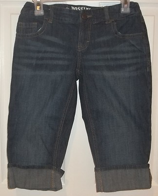 Juniors MOSSIMO~DENIM CAPRIS~sz 5~NEW~Crop Pair Blue Jeans Dungarees ...