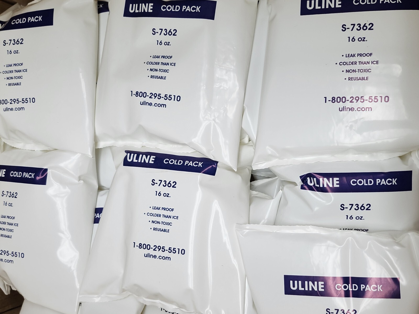 Uline S-7890 24 oz Cold Pack Freezer Ice Packs -colder than ice ...