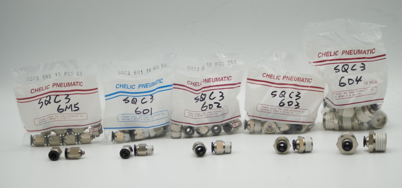 CHELIC SQC3 6M5 Ø6*M5 BSPT PUSH to CONNECT MALE STRAIGHT Fitting(10 PCS ...