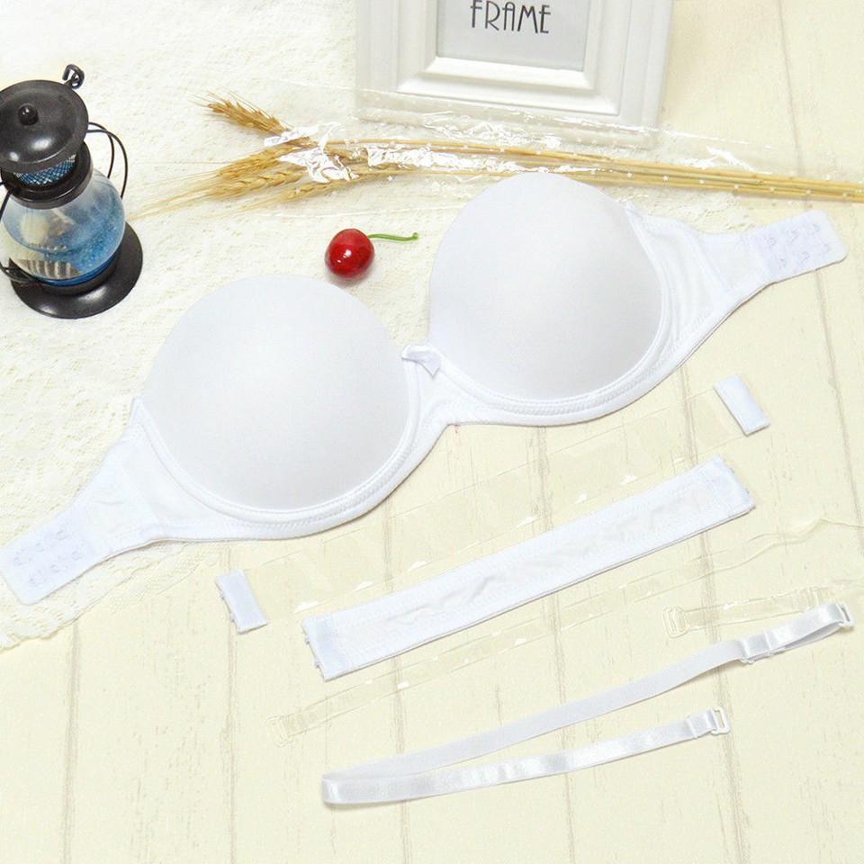 Strapless Thick Padded Transparent Multiway 4 Way Clear Back Straps ...
