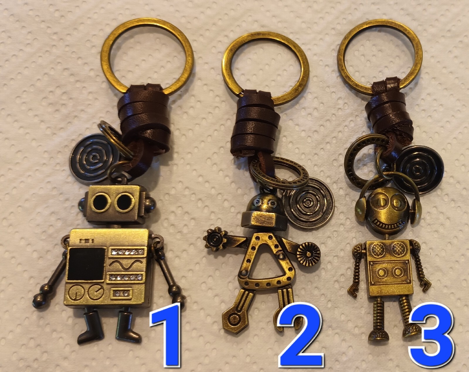 New Cute Robot Keyring nuts bolts spanner unique design moving parts ...