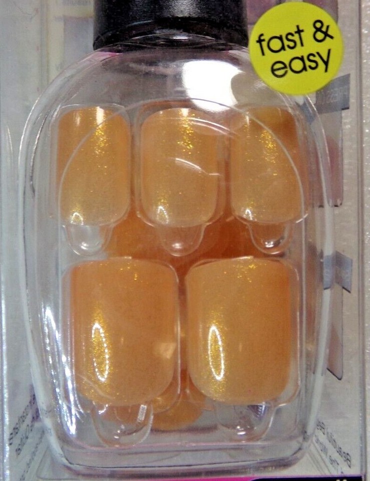 Nadeco Nails "Compare to imPRESS" Press-on Nails short, Shiny Blue Pink ...