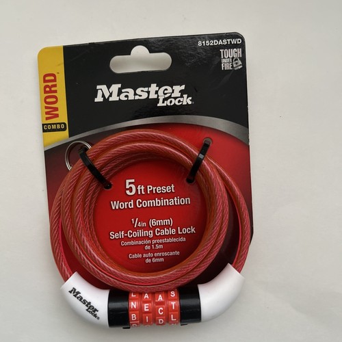 MASTER LOCK WORD COMBINATION 5 FT PRESET ( # 8152DASTWD ) NEW TOUGH ...