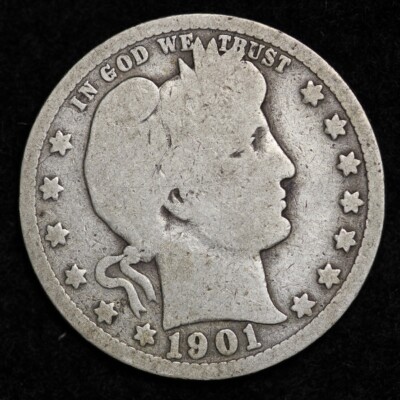 1901 Silver Barber Quarter GOOD FREE SHIPPING | eBay