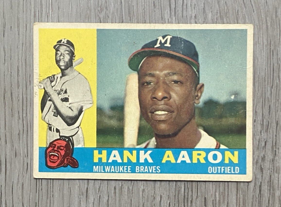 1960 MLB Topps Baseball | Hank Aaron | #300 | Milwaukee Braves ...