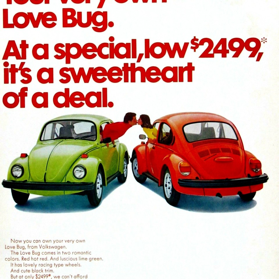 Volkswagen Love Bug Beetle Vintage 1974 Original Magazine Print Ad 8.5 ...