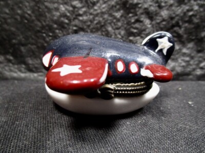 Beautiful Hinged " AIRPLANE " Trinket Box - Pilot Inside | eBay