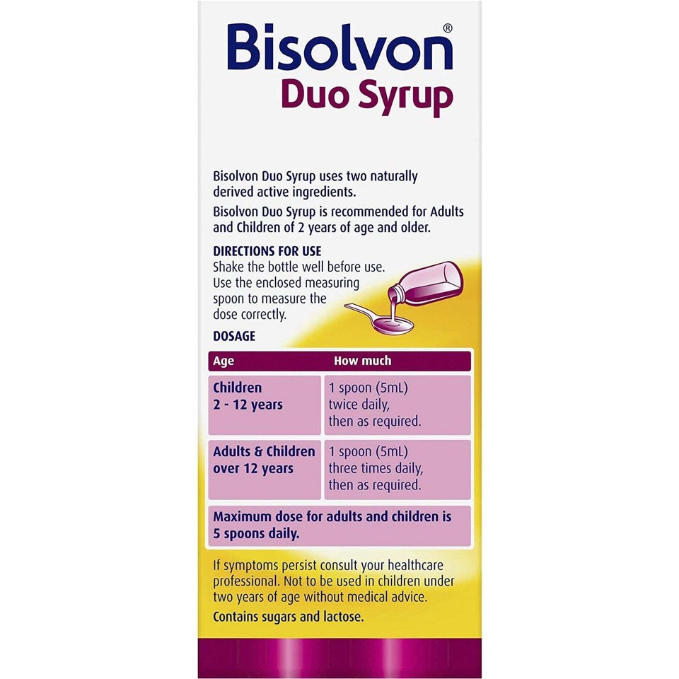 Bisolvon Duo Cough Syrup 100ml | eBay UK