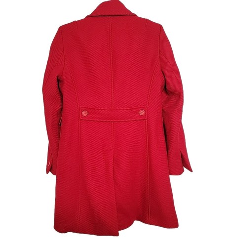 J Crew Girls 14 Womens XS Red 100% Wool Lined Winter Pea Coat Read ...
