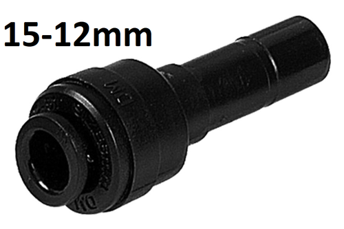 JOHN GUEST PUSH FIT 15MM STEM TO 12MM PUSHFIT REDUCER WATER HOSE PIPE ...
