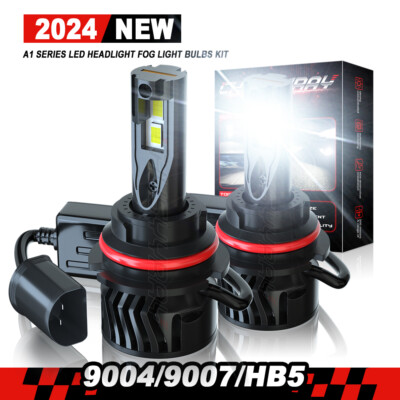2-sides 9007 LED Headlight Bulbs Kit 1200000LM High Low Beam Super ...