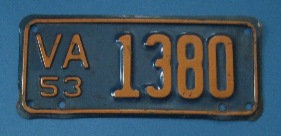 1953 Virginia Motorcycle License Plate nice all original | eBay