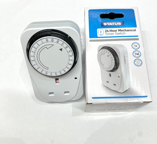 STATUS 24 Hour Mechanical Mains Plug In Timer Switch Time Clock Socket ...
