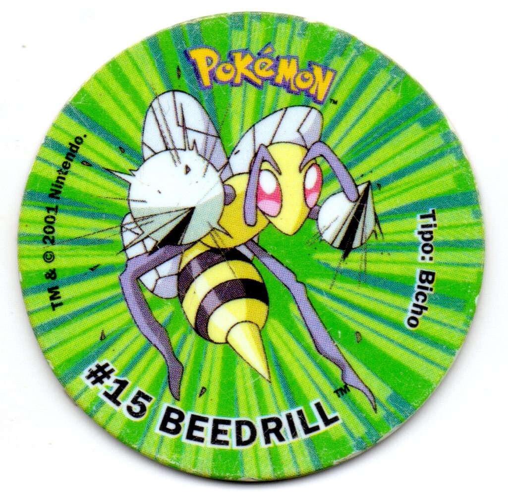 #15 BEEDRILL TAZO POKEMON TAZOS COLECCION ATTACK 2001 MATUTANO CON LEVE ...