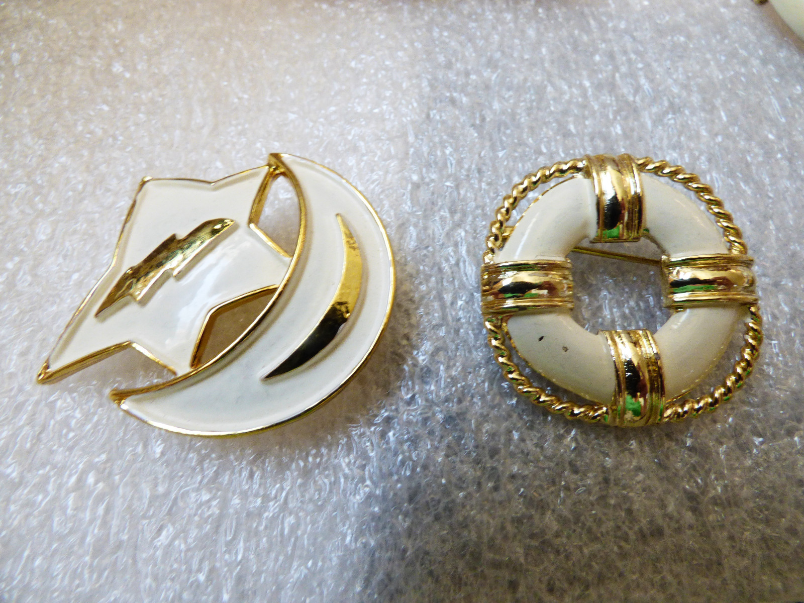 Lot of 3 vtg RNK goldtone Enamel sea nautical star pin brooch | eBay