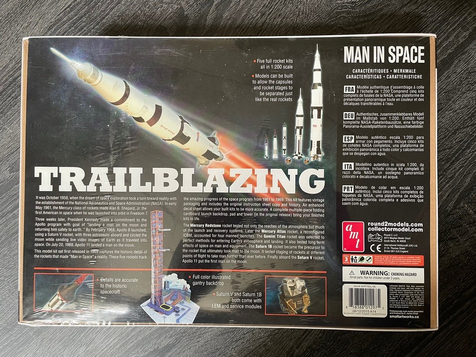 AMT 1:200 Saturn V Rocket & Apollo Spacecraft, 1970 5-Model Kit #S953 ...