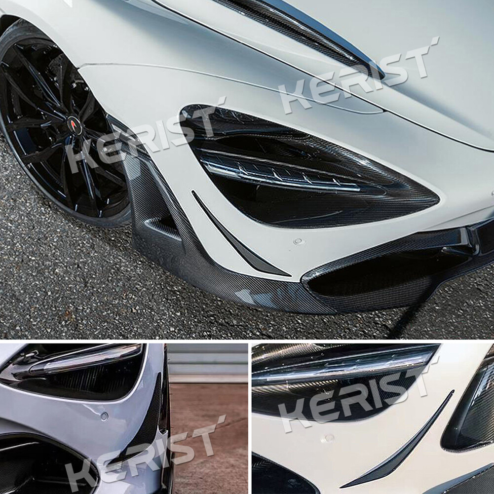 for McLaren 720S 2017-2022 Carbon Fiber Front Bumper Canards Splitter ...