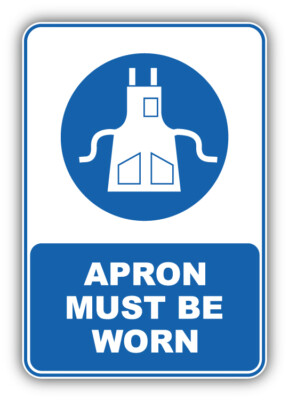 Apron Must Be Worn Mandatory Sign Car Bumper Sticker Decal - ''SIZES ...