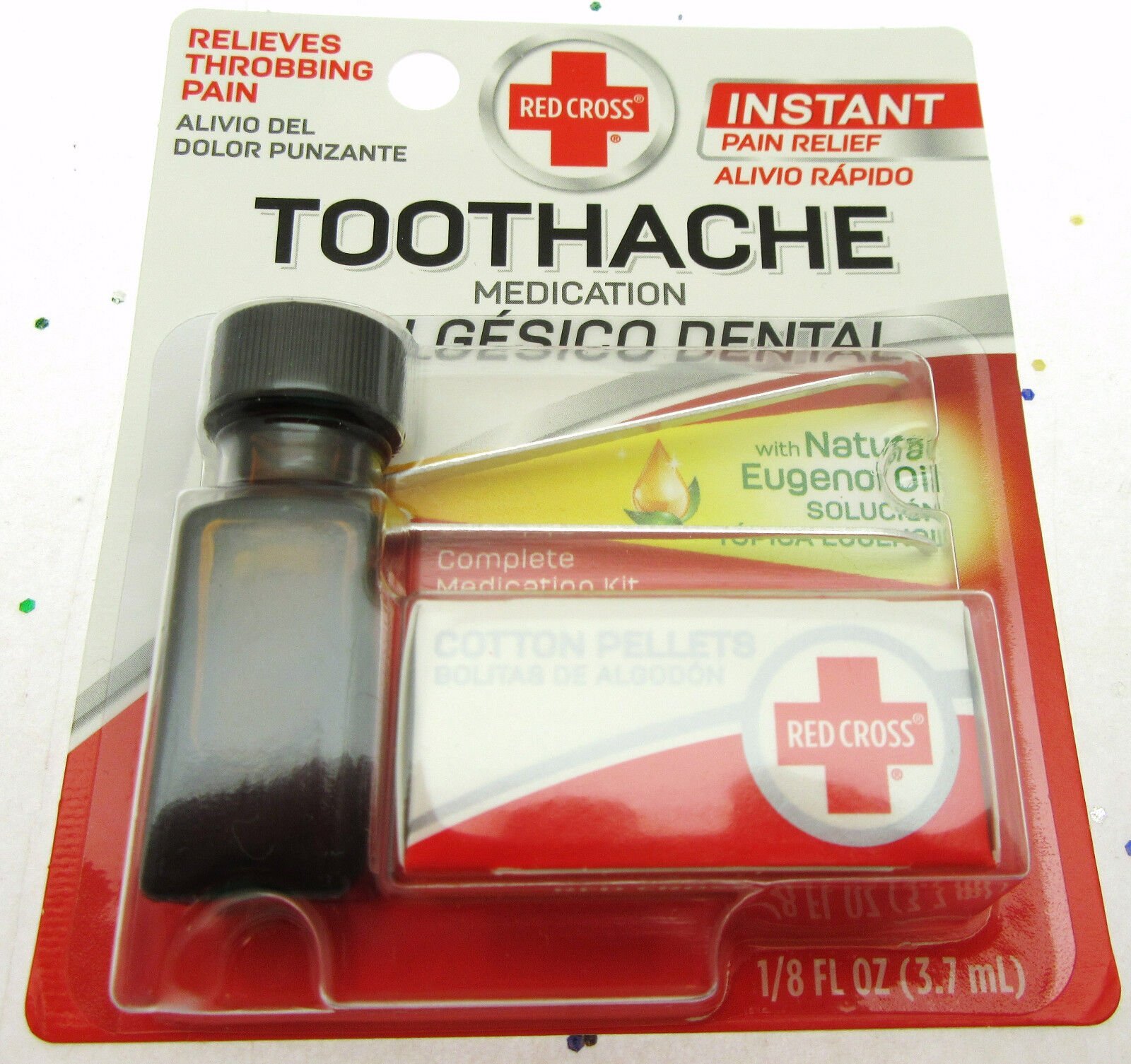 Red Cross Toothache Medication Kit ~ Instant Pain Relief ~ Eugenol Oil ...
