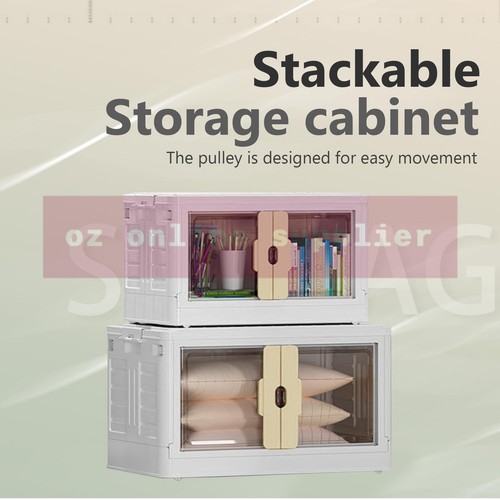 Folding Double-Door Storage Box Multi-layer Storage Cabinet With Wheels ...