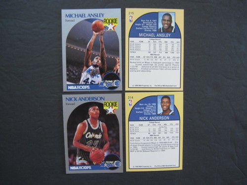 NICK ANDERSON #214 MICHAEL ANSLEY #215 ROOKIE CARDS Hoops 1990-91 ...
