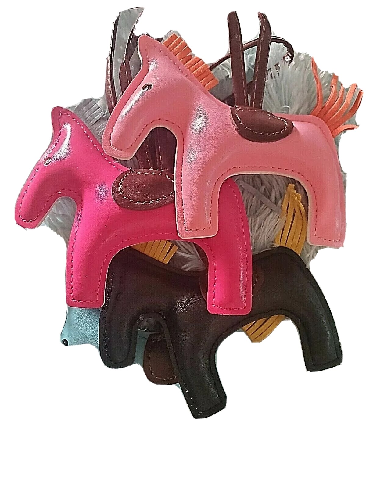 Real genuine leather Rodeo Horse Pony bag charm purse key chain | eBay