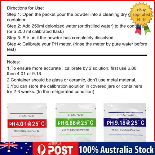 Accurate PH Meter Calibration Buffer Powder Set - 3 Types 0.01 pH ...