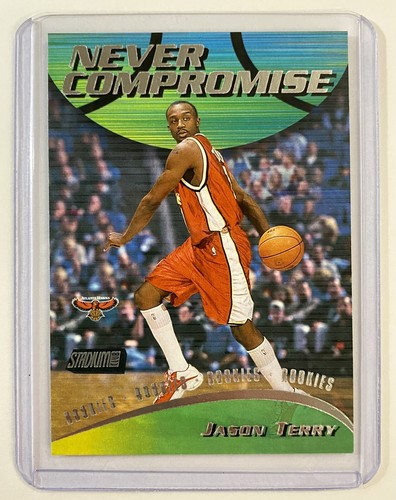 Jason Terry Rookie Card 1999-00 Topps Stadium Club Never Compromise # ...