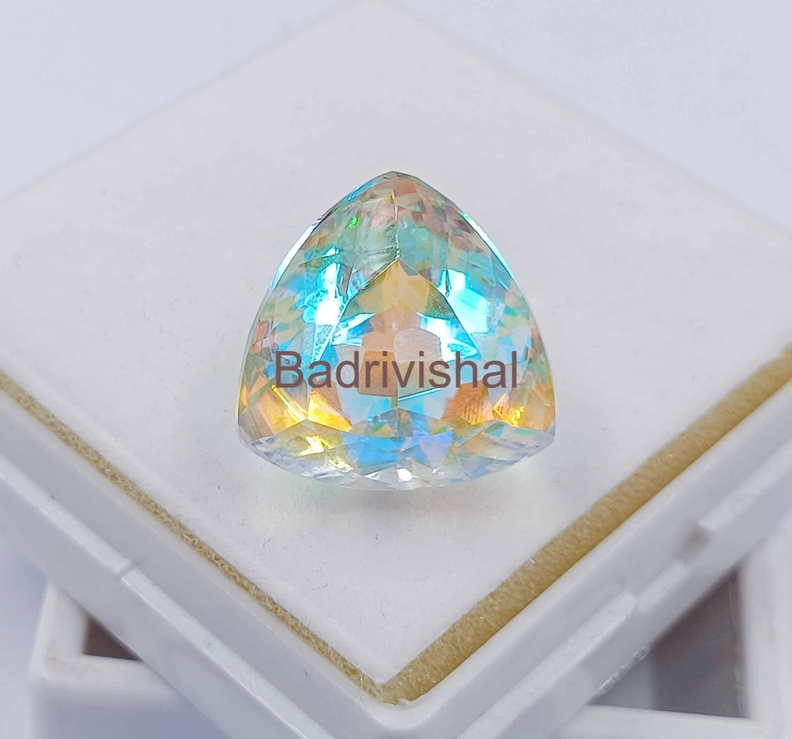 55 CT Rainbow Color Trillion Cut Natural Mystic Topaz Certified Loose ...