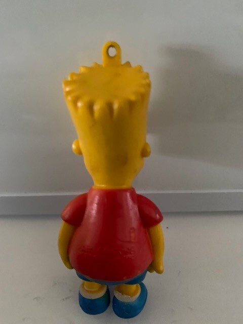 Vintage The Simpsons 1990 Bart Figure Key Ring Red Shirt Keychain Matt ...