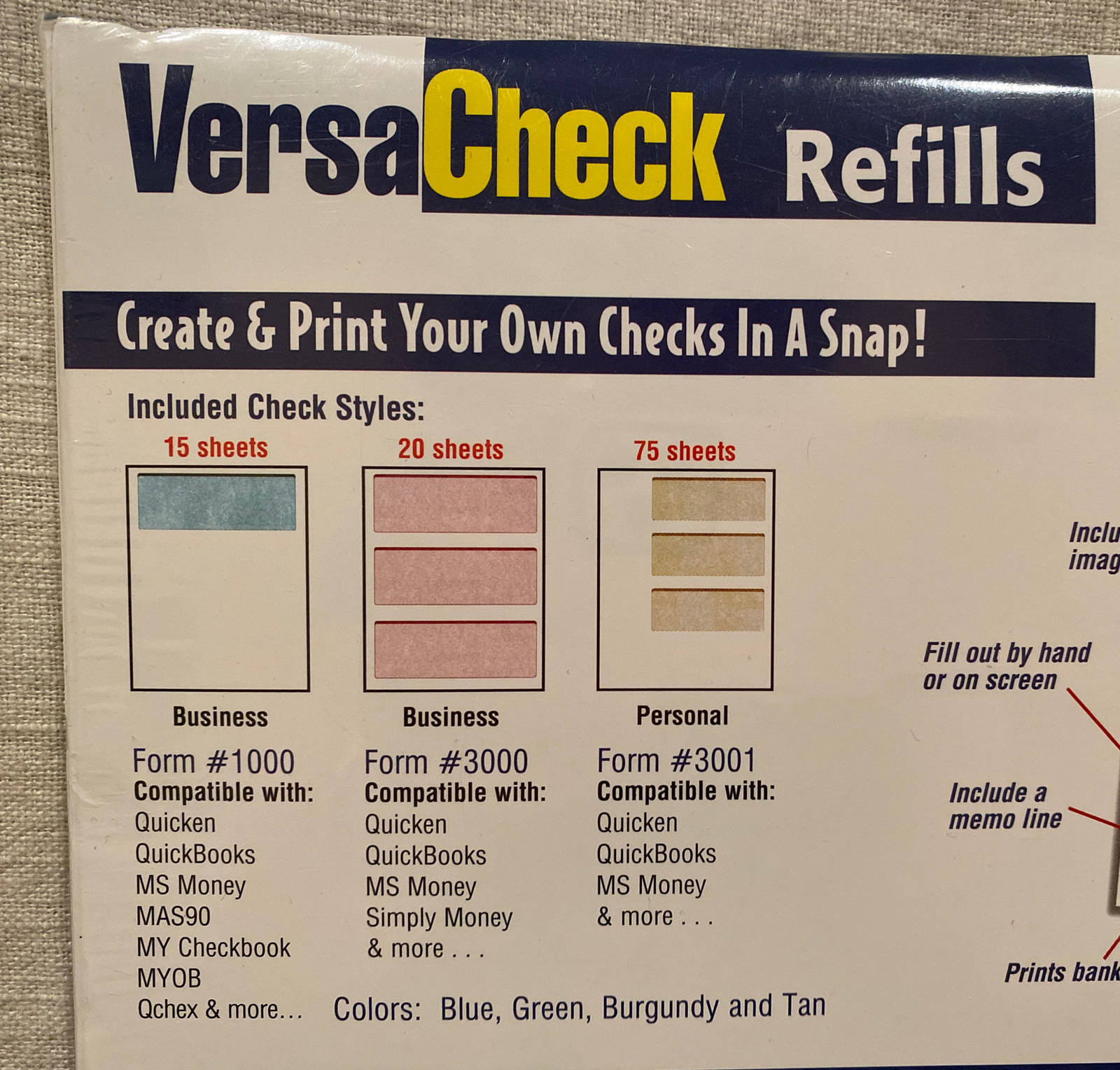 LOT OF VERSACHECK REFILLS - 1350 Checks in Total, NEW | eBay