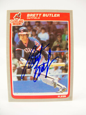 1985 Fleer Baseball Card Brett Butler Autograph Cleveland Indians | eBay
