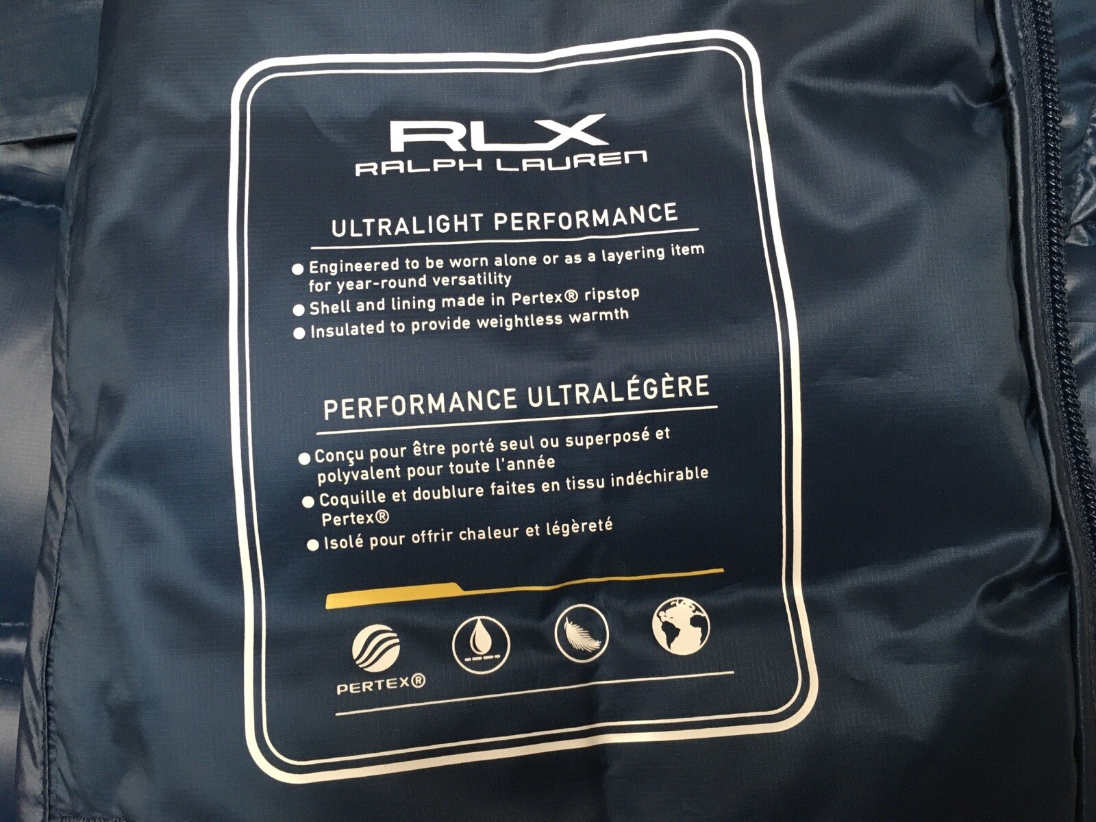 RLX Polo Ralph Lauren Ultralight Thermoball 700 Down Pertex Quilted Ski ...
