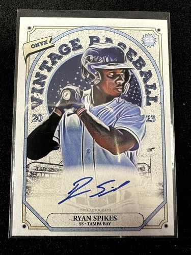 2023 ONYX VINTAGE BASEBALL Ryan Spikes AUTO ON CARD BLUE INK RC | eBay
